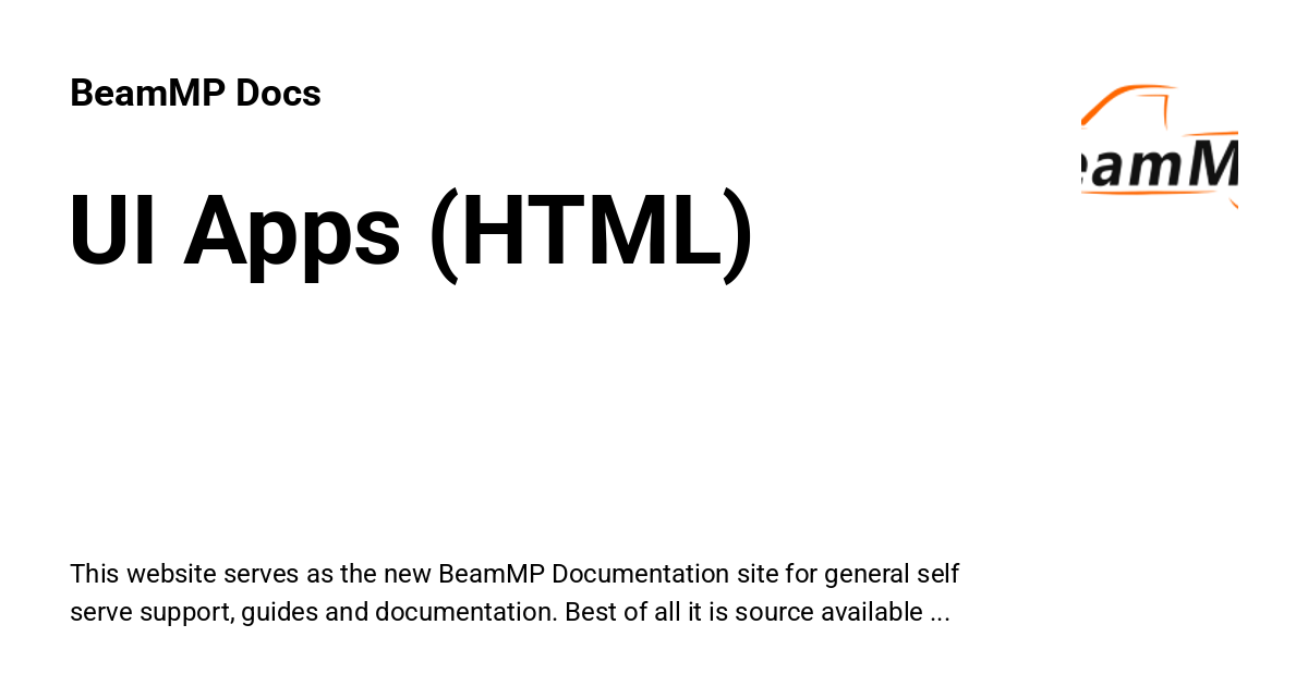 UI Apps (HTML) - BeamMP Docs