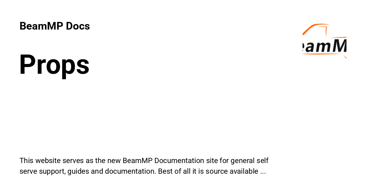 Props - BeamMP Docs