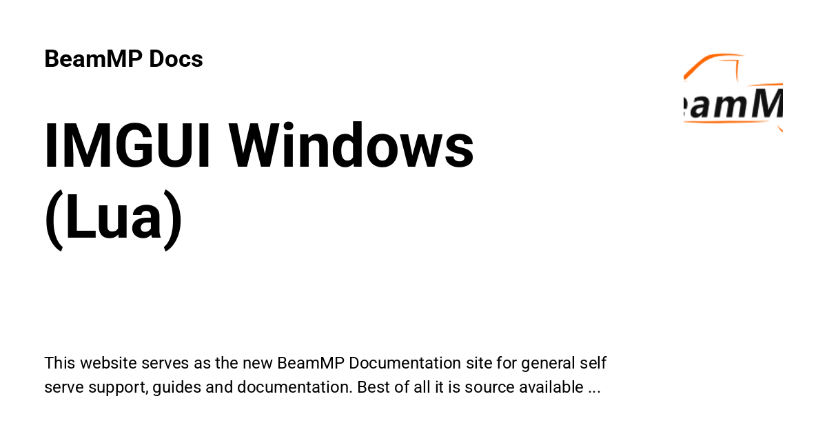 IMGUI Windows (Lua) - BeamMP Docs