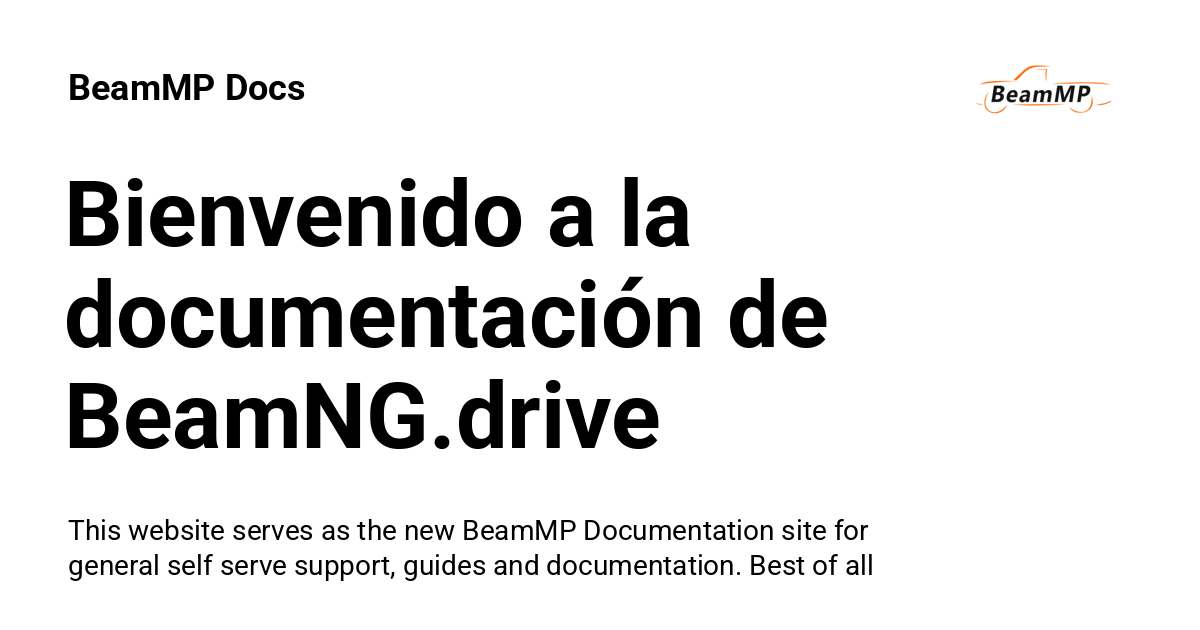 Bienvenido a la documentación de BeamNG.drive - BeamMP Docs