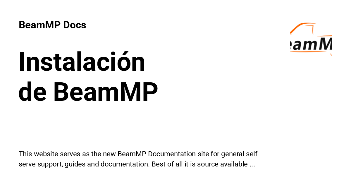Instalación de BeamMP - BeamMP Docs
