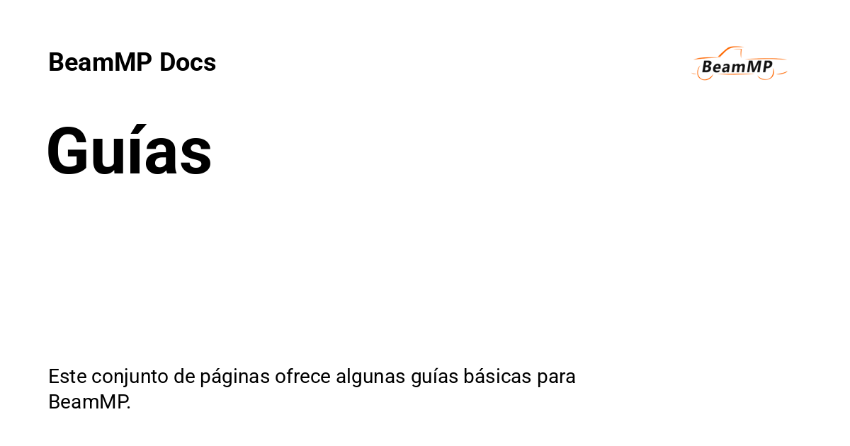 Guías - BeamMP Docs