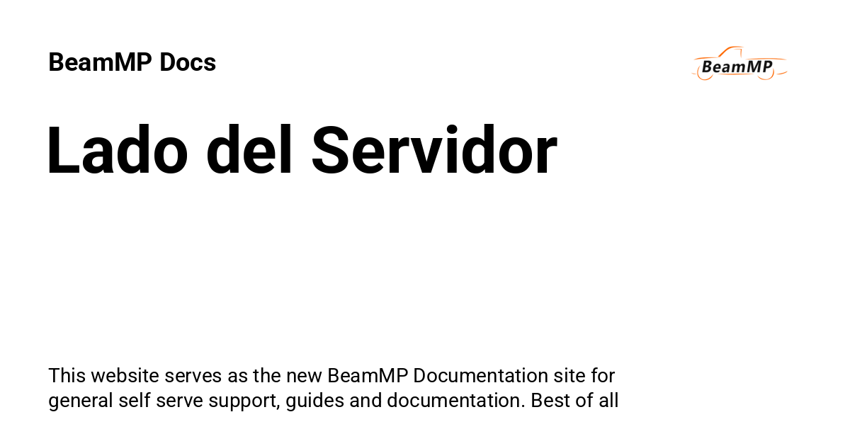 Lado del Servidor - BeamMP Docs