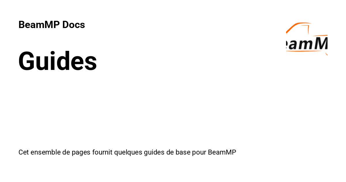 Guides - BeamMP Docs