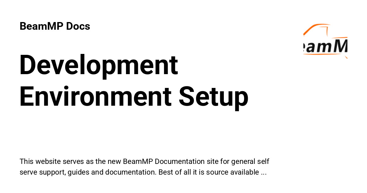 Development Environment Setup - BeamMP Docs