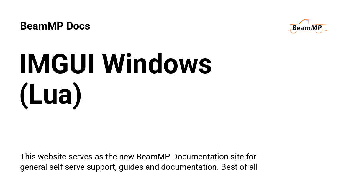 IMGUI Windows (Lua) - BeamMP Docs